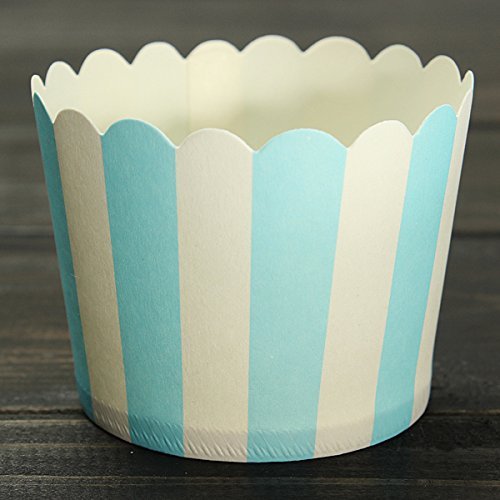 "50pcs Cupcake Baking Paper Stripe Muffin Cup Home Wedding Party (Red ...