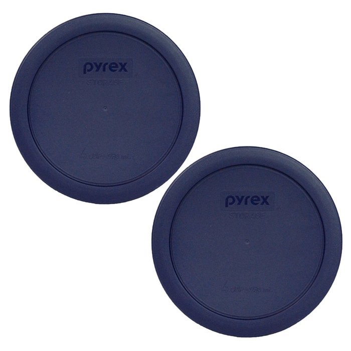 Pyrex 7201-PC Round 4 Cup Storage Lid for Glass Bowls (2, Navy Blue ...