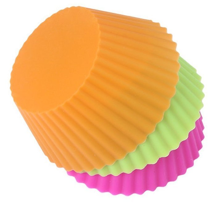 Binwo 12-pack Vibrant Reusable Standard Silicone Baking Cups/Cupcake ...