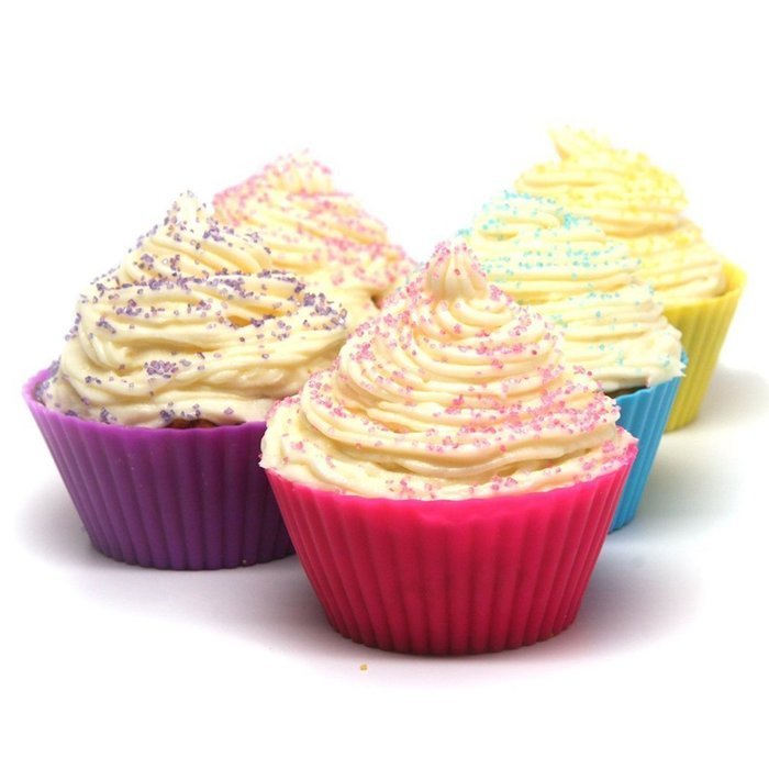 Binwo 12-pack Vibrant Reusable Standard Silicone Baking Cups/Cupcake ...