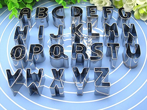 Cookie Cutter Set , Windspeed 26pcs Stainless Steel Alphabet Letters ...