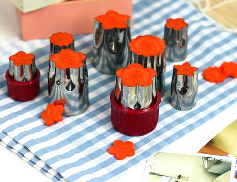 LOHOME Vegetable Cutter Mold, Stainless Steel Mini Cookie Cutters ...