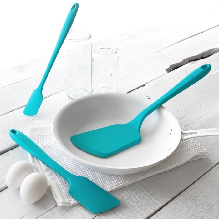 3 Piece Premium Silicone Spatula Set, Teal N3 free image download