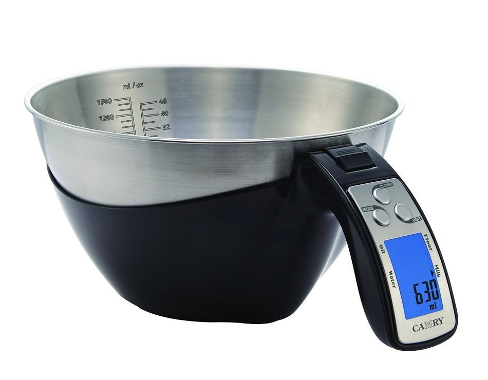 Camry 11lb / 5kg Precision Digital Mixing Bowl Kitchen Scale Stainless ...