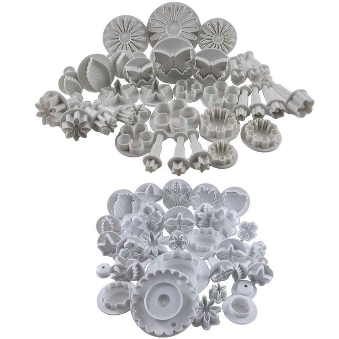 KurtzyTM 75 Piece Cookie Cutter Cake Decorating Plunger Cutters Icing ...