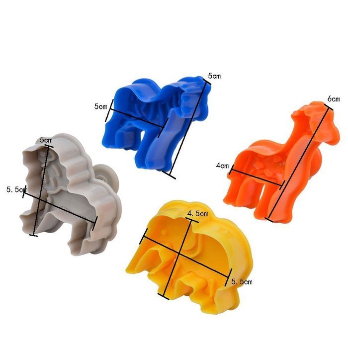 Niceeshop(TM) Animal Shape Cake Fondant Plunger and Cutter (Set of 4 ...