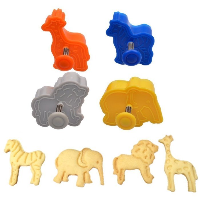 Niceeshop(TM) Animal Shape Cake Fondant Plunger and Cutter (Set of 4 ...
