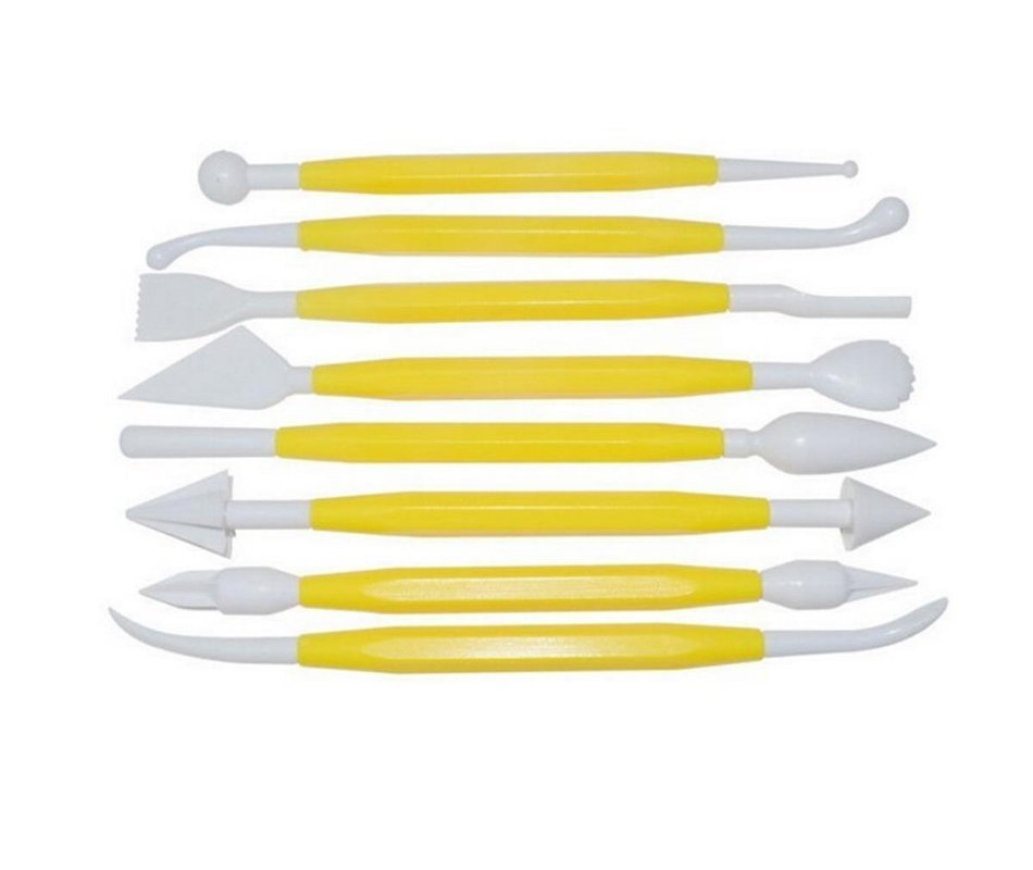 Cake Decorating Flower Sugar Craft Modeling Tools Kit 8 Pieces - Yellow ...