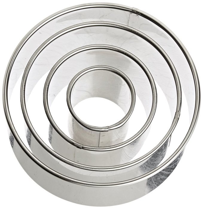 Ateco 4 Pieces Plain Round Cutter Set Cookie Biscuit Cutter Shaped ...