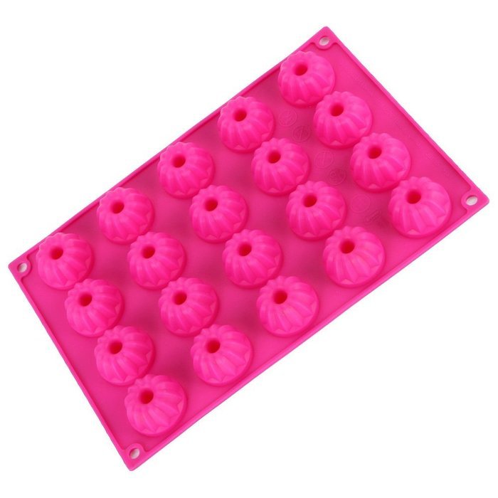 Adorable 20 Slot Mini Chiffon Bundt Savarin Cake Cupcake Silicone Tray ...