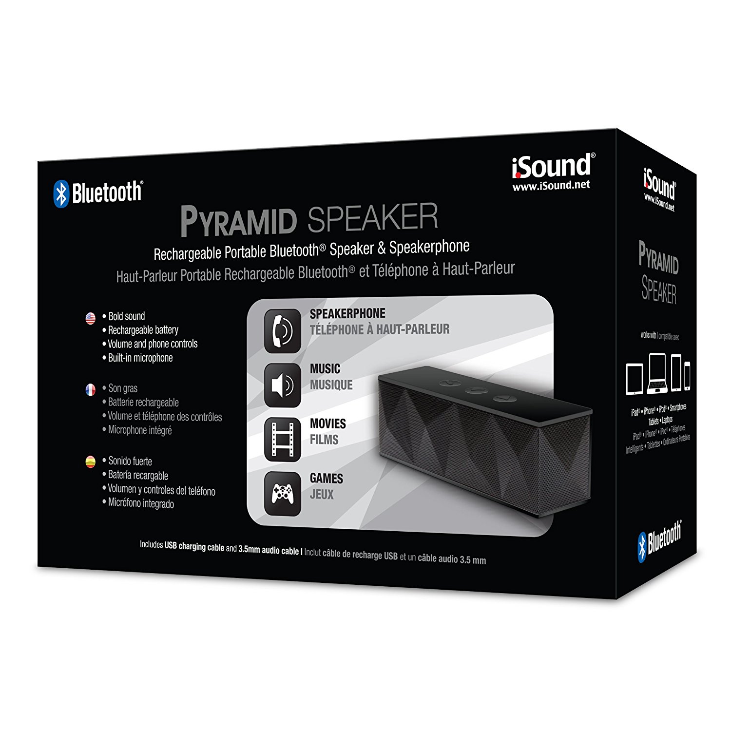 ISound Pyramid Bluetooth Speaker with Microphone (pink) N9 free image ...