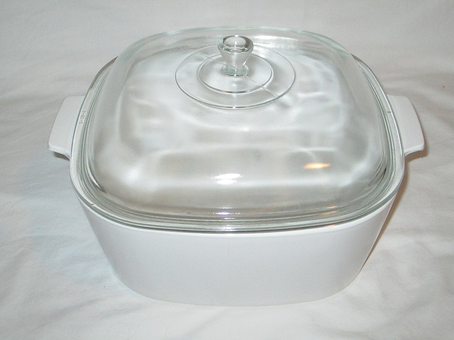 Corning Ware Classic White Glass 4 1/2 Quart Covered Casserole Baking ...