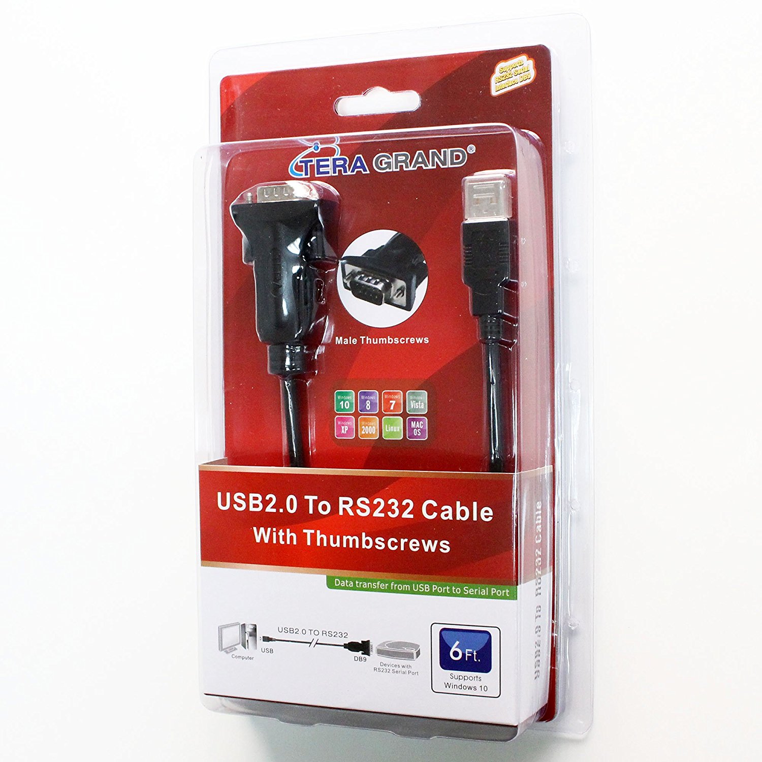 Tera Grand Premium USB 2.0 to RS232 Serial DB9 Adapter - Supports ...