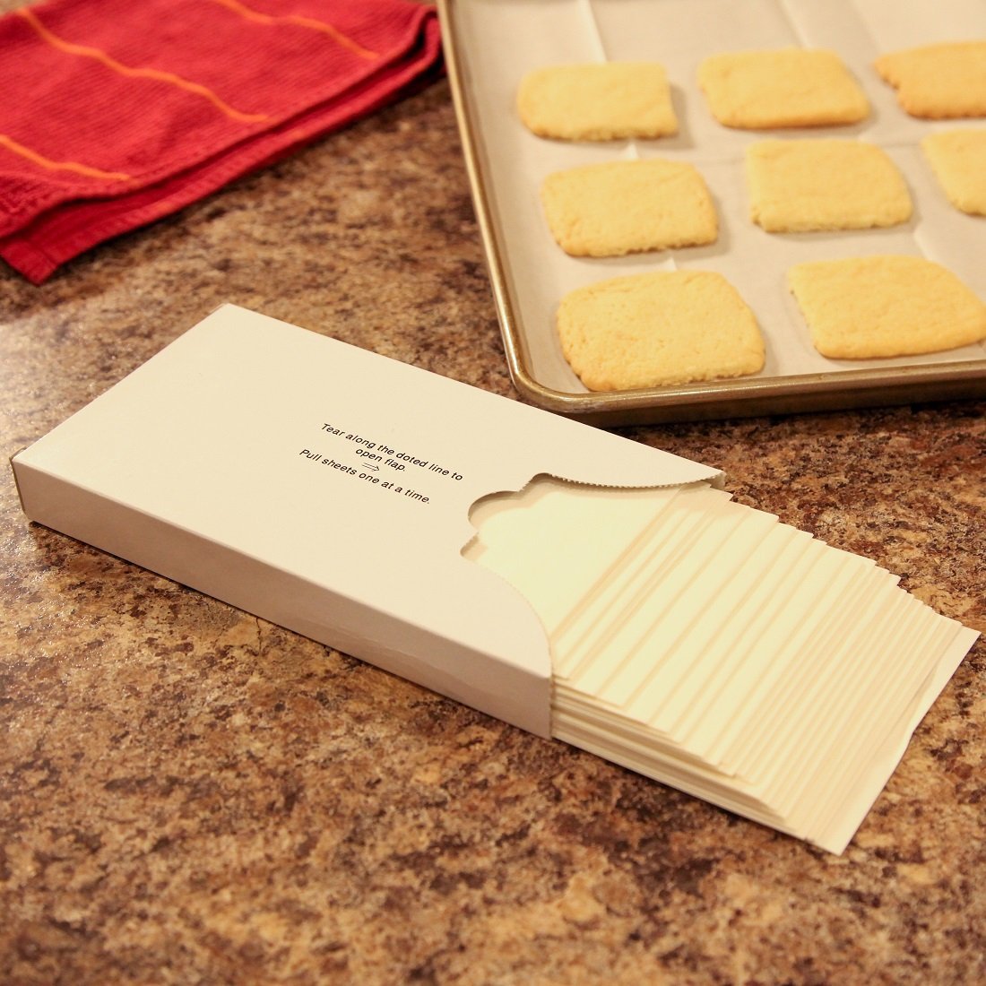 Home-X Baking Parchment Sheets. Box of 30 Pop-up Nonstick Sheets 16.5 x ...