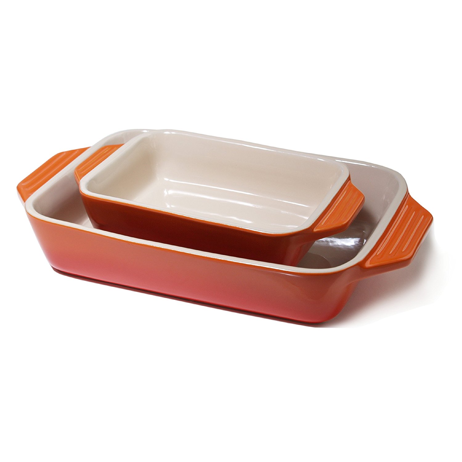 Le Creuset Stoneware Palm Rectangular 2 Piece Casserole Dish Set N3 Le Creuset Stoneware Palm Rectangular 2 Piece Casserole Dish Set N3