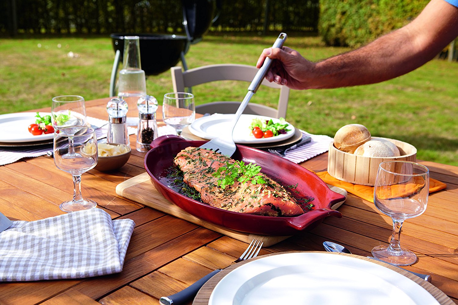 Emile Henry Made In France Flame BBQ Fish Baking Dish, 19.7 x 11 ...