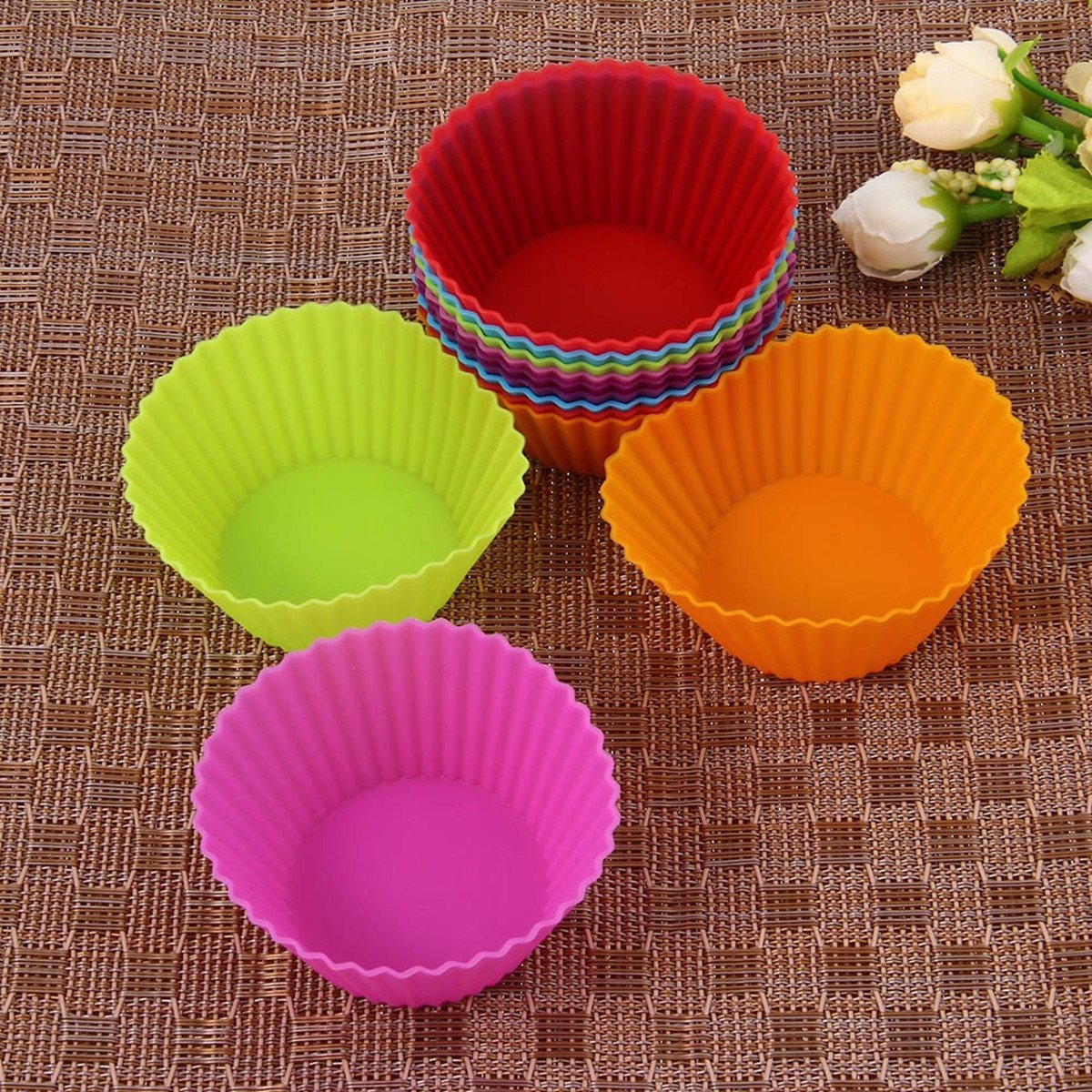 MENGDA 12PCS Silicone Cake Baking Cup Set Silicon Kitchen Craft Tool ...