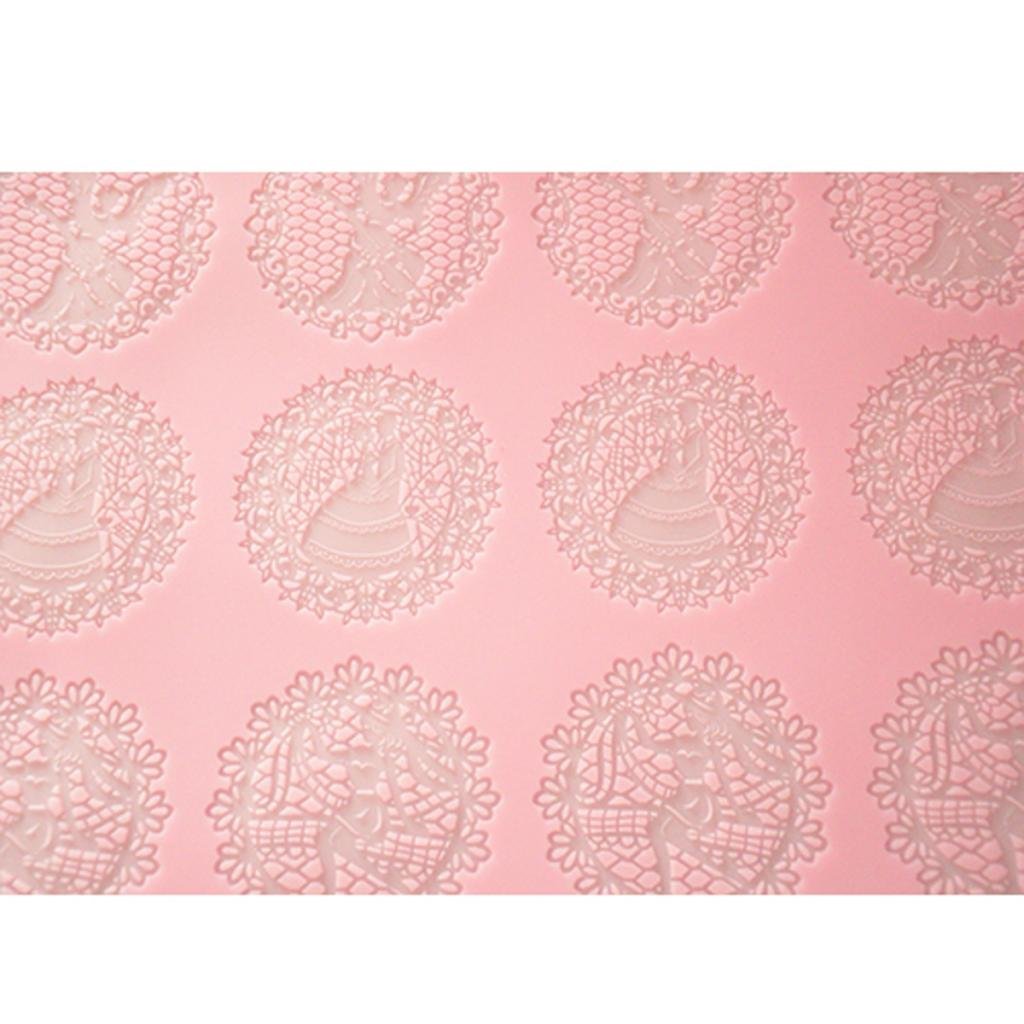 FOUR-C Baking Tools Embossing Silicone Pad Lace Cake Mat for Decoration ...