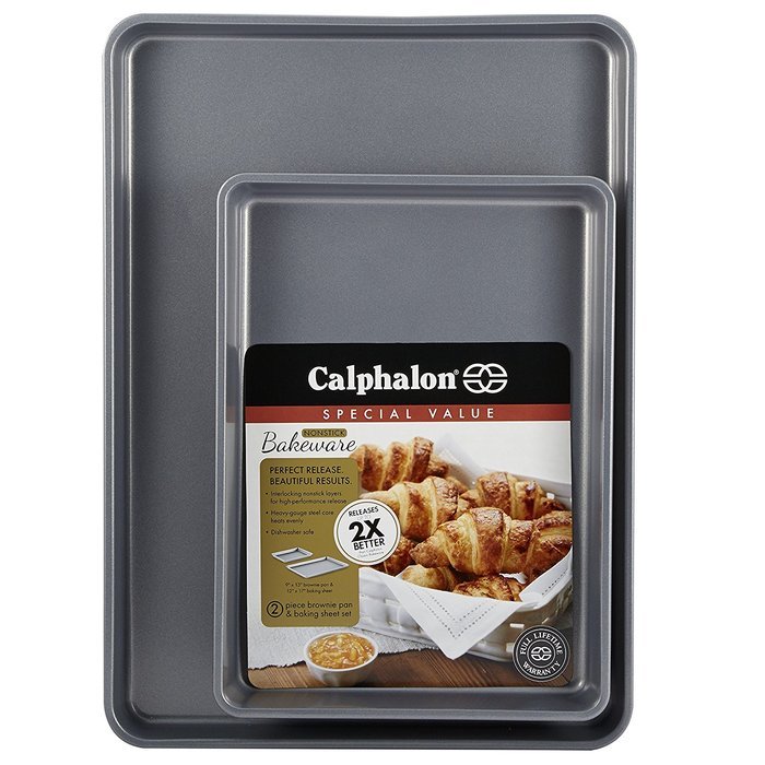 Calphalon Nonstick Bakeware, Brownie Pan and Baking Sheet, 2-Piece Set ...