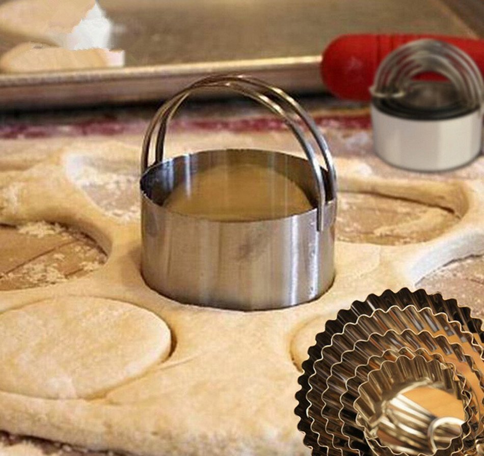 Flyesto 5 Piece Round Biscuit Cutter Set 304 Stainless Steel No Rust ...