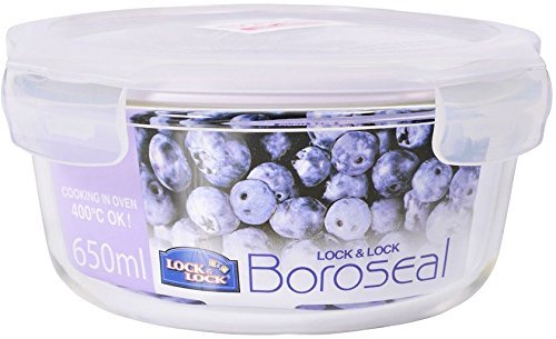 Lock & Lock Boroseal Glass Round Container, 21.98 Oz (Cooking in Oven ...