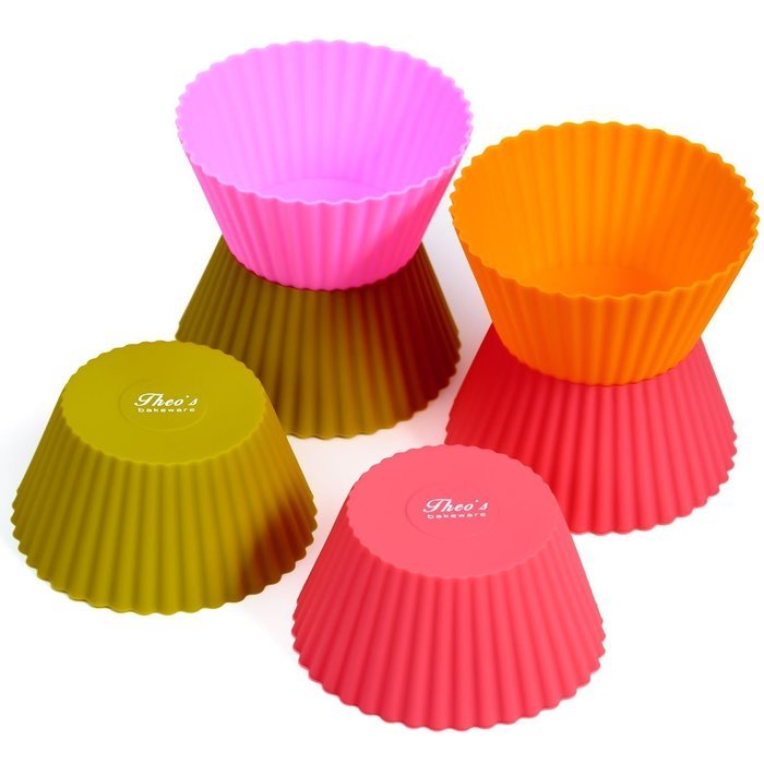 Theo's Bakeware Silicone Cupcake Liners, Round Shape Muffin Cups, Pack ...