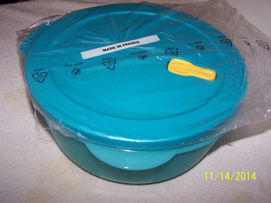 Tupperware Crystalwave 4qt Microwaveable Dish Caribbean Sea/Chickadee ...