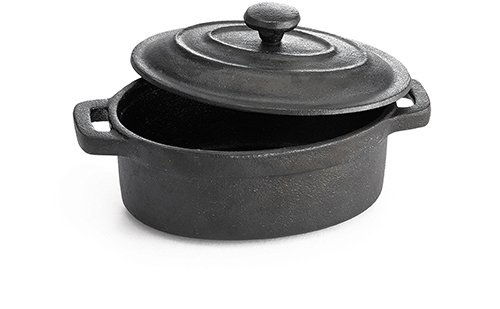 TableCraft CW30112 Cast Iron Mini Oval Casserole with Lid Cookware, 8 ...