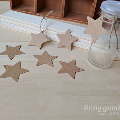 Pink Lizard 100pcs Five Star Kraft Paper Label Wedding Party Favor Gift ...