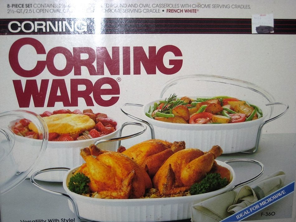 Corning Ware French White 8 Piece Set Casserole Baking Dishes W Lids