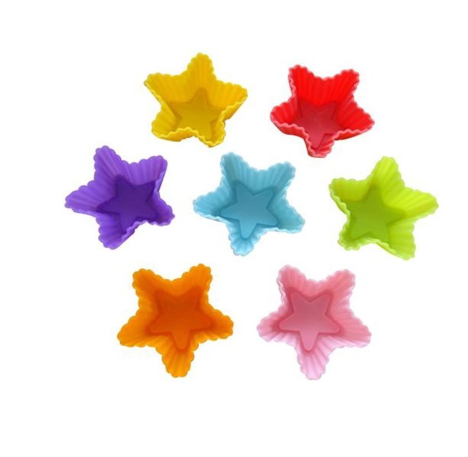 Tosangn 12pcs Standard Size Colorful Silicone Muffin Cup Liners Baking