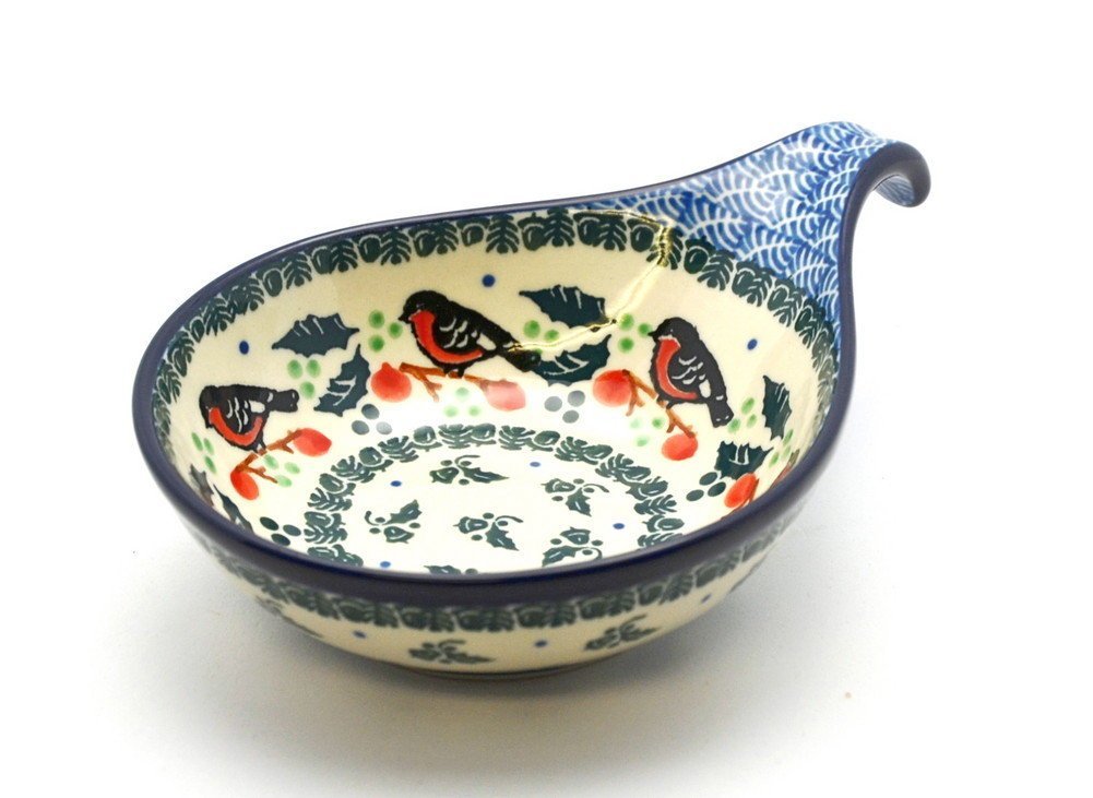 Polish Pottery Spoon/Ladle Rest - Red Robin free image download
