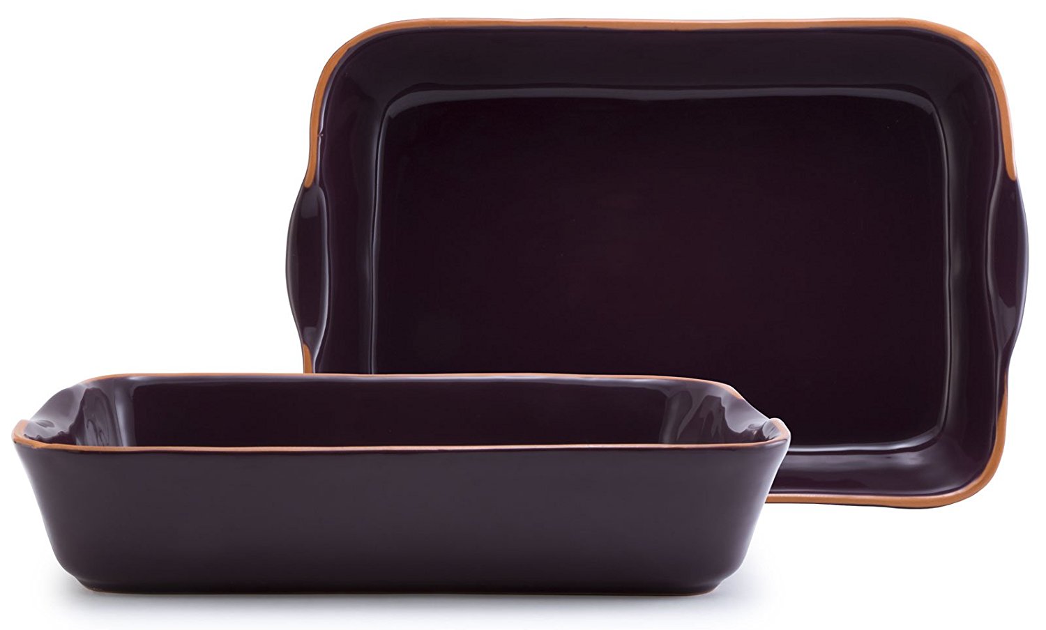 Plum Purple Glazed Terracotta Ceramic Lg Rectangle Baker, 15.5"Lx10"Wx3"H free image download