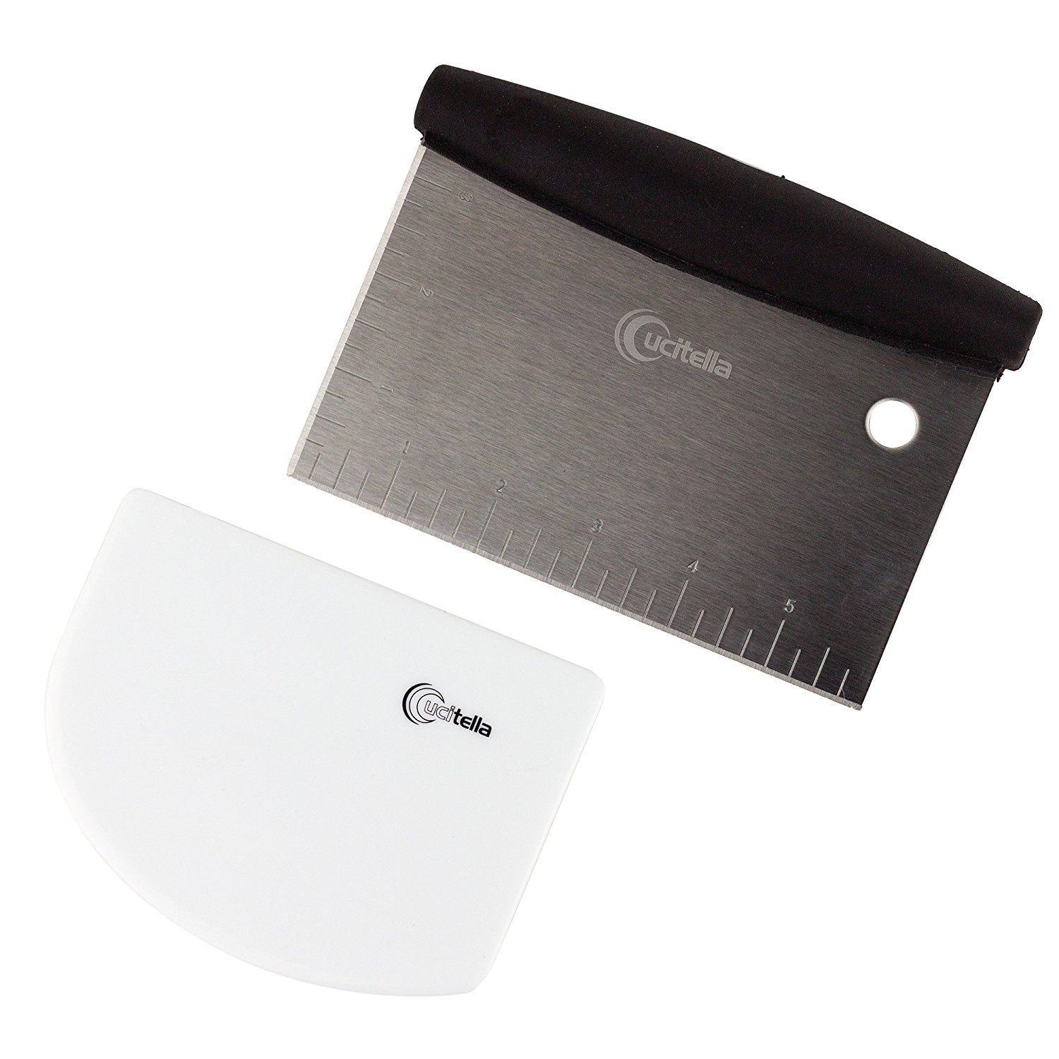 Cucitella Dough & Bowl Scraper Bundle, Stainless Steel Pastry Cutter ...