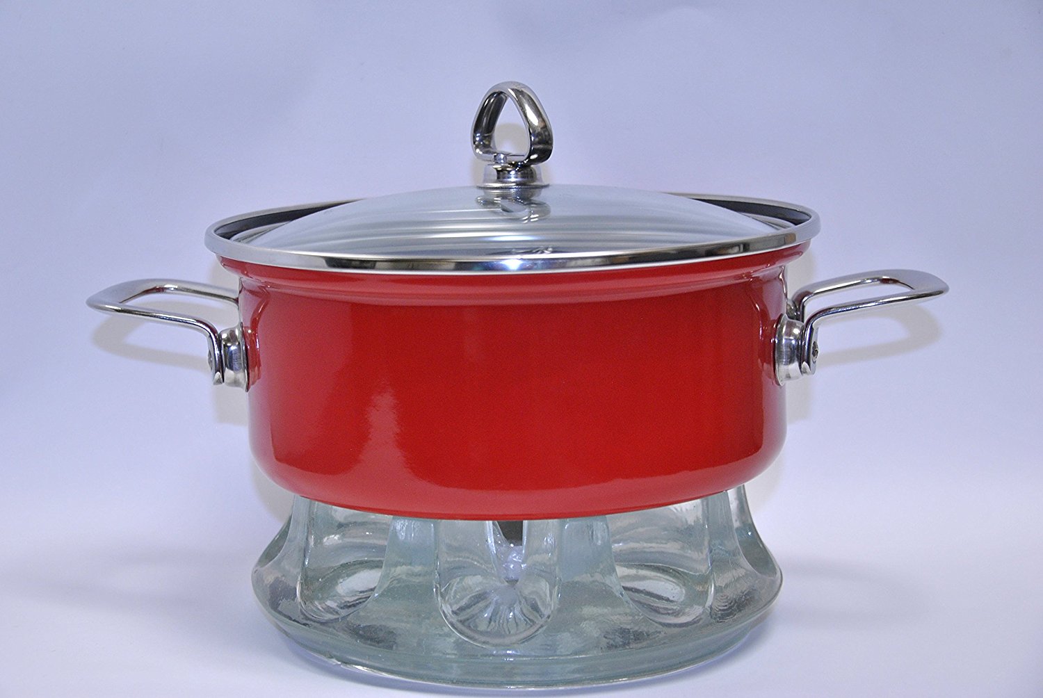 Chantal Buffet Casserole with Glass Warming Stand, 3 Qt, Red free image ...