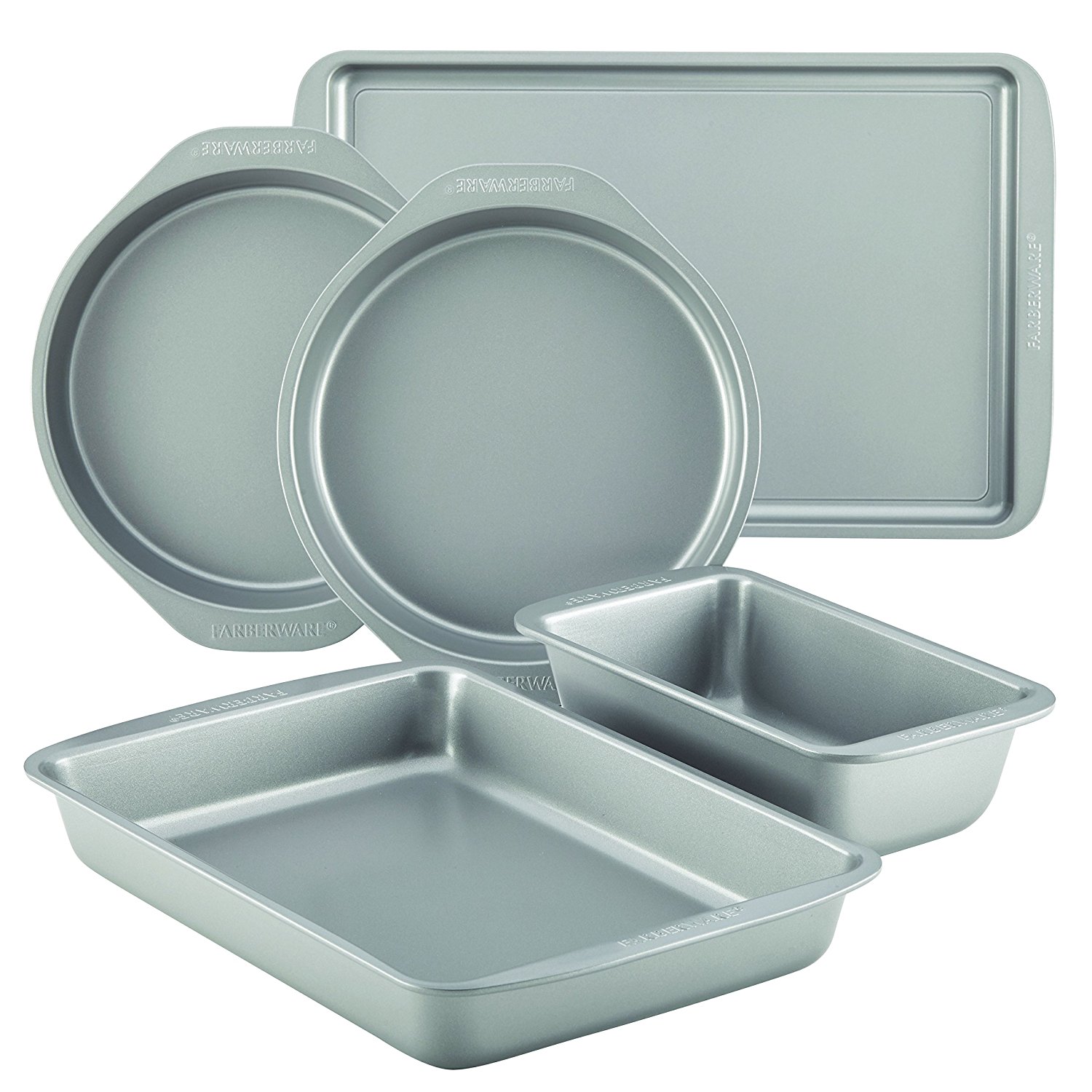 Farberware Nonstick Bakeware 5-Piece Baking Pan Set, Gray free image ...