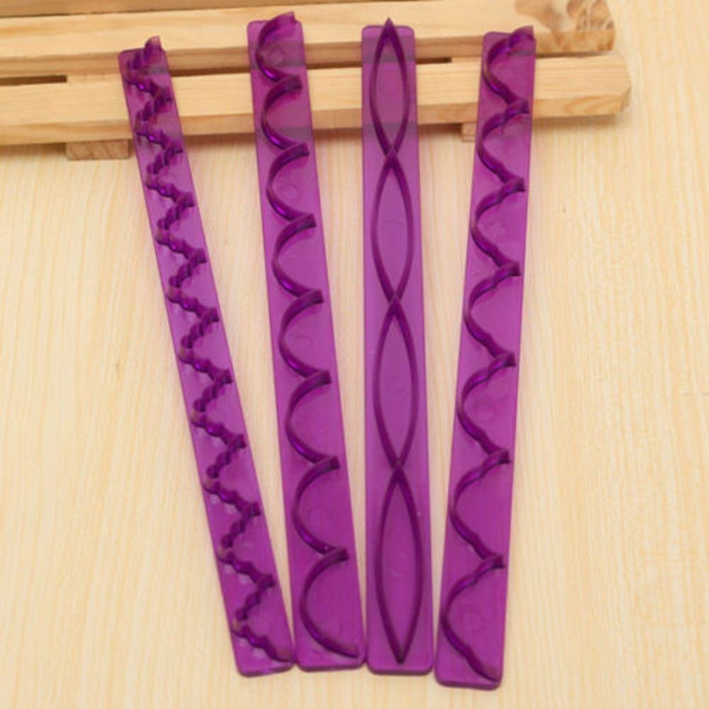 Cake & Cookie Cutters 4Pcs Plastic Ribbon Border Cake Molds Embosser ...