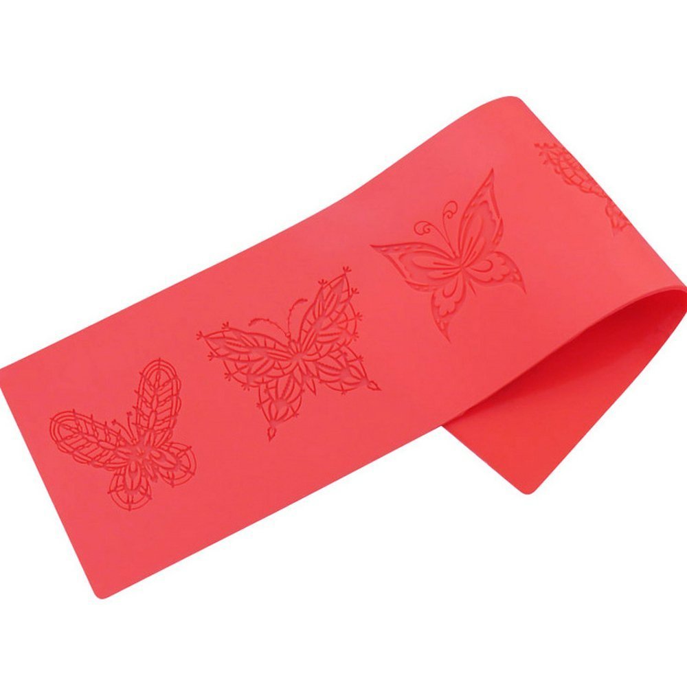 L18.5" Butterflies Cake Mat ART Kitchenware Lace Cake Mold Silicone ...