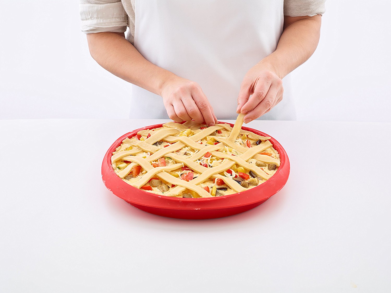 Lekue Baking Silicone Quiche Mold, 11", Red N7 free image download