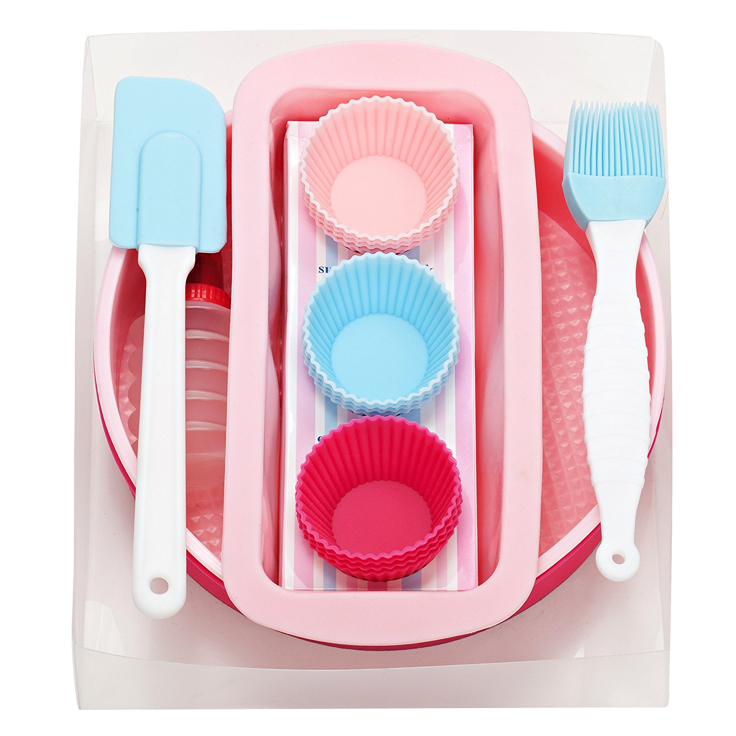 Vonshef 18 Piece Silicone Bakeware Baking Set - Cupcake, Round Cake ...
