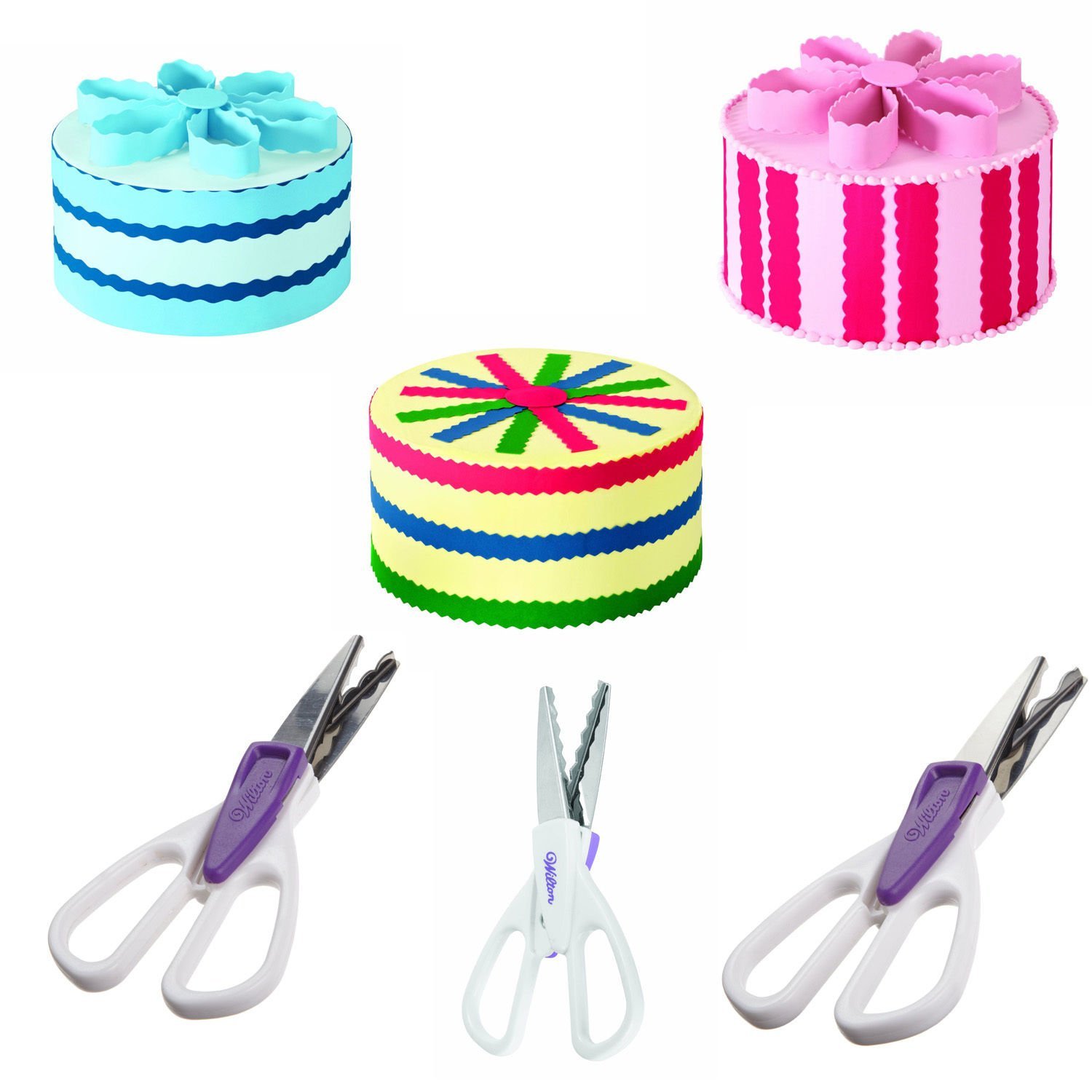 3pk Wilton Scissors for Cake Decorating Cuts Fondant, Gum Paste, Sugar ...