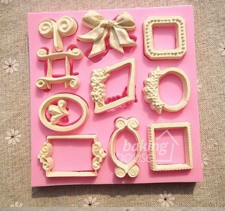 European Style Small Retro Frame Cake Border Rim Silicone Cake Mold ...