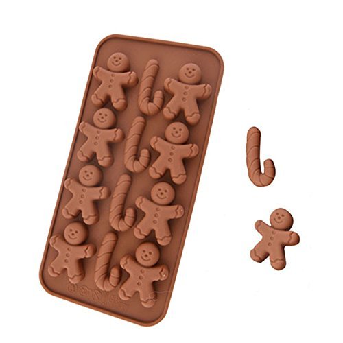 "Silicone Gingerbread Man Christmas Crutches Shape Ice Cream Mold ...