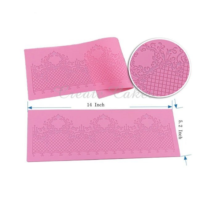 Castle Cake Lace Mat Sugar Lace Pad Cake Brim Decoration Silicone Mold ...