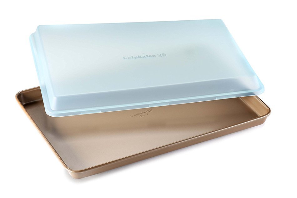 Calphalon Nonstick Bakeware Baking Sheet with Cover, Toffee free image ...