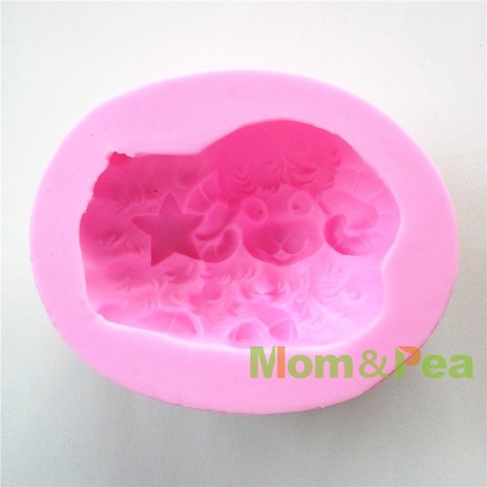 Mom&pea 0607 Star Sheep Shaped Silicone Mould for Fondant Cake Sugar ...