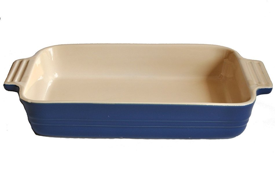 Le Creuset Stoneware 10-1/2-by-7-Inch Rectangular Baking Dish, Blue free image download