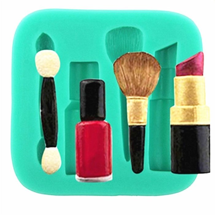 TANGCHU Fondant and Gum Paste Soft Silicone Cake Mold Cosmetic Make up ...