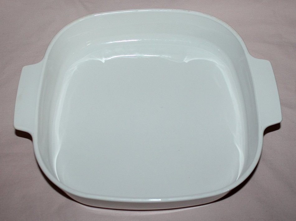 Vintage Corning Ware " Just White " Shallow Casserole Browning Skillet ...