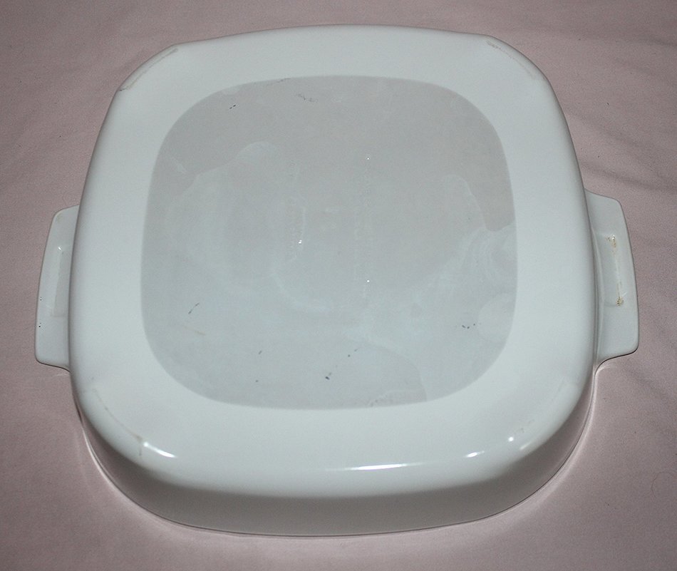 Vintage Corning Ware " Just White " Shallow Casserole Browning Skillet ...